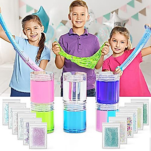 XILYPELY Slime Kit for Girls, Butter Slime 2 Pack Clear Fluffy Transparent Amazing Crystal Putty Supplies, Glossy Crunchy Slimes Party Favors for Kids 8-12, Toys for Girls Boys