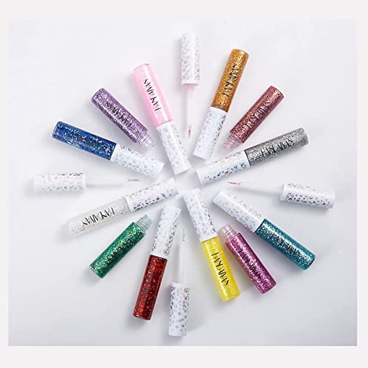 Quxunzzz Liquid Glitter Eyeshadow,Liquid Glitter Eyeliner Metallic Glitter Shimmer Eye Looks Waterproof Long Lasting Quick-Drying Sparkling Eye Shadow Makeup euphoria makeup 02