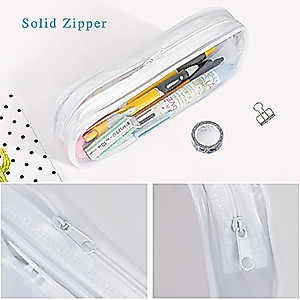 Toplive 4 Pcs Pencil Case Set, Clear Pencil Pouch Bag, PVC Zipper Pen Case, Pencil Storage, Makeup Bag Travel Toiletries Bag for Women, Portable Office Supplies Pouch for Students Adults