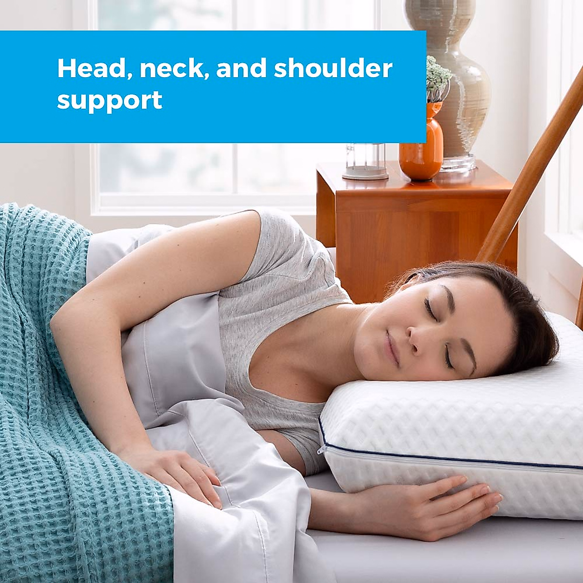 LINENSPA Pillow – Ventilated Gel Pillows Standard size – Memory Foam Pillows for Neck Support – Great for Side, Back, and Stomach Sleepers – Dorm Room Essentials - Standard Size Pillows