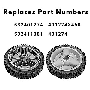 Front Drive Wheels Fit for HU Mower - Front Drive Tires Wheels Fit for HU Front Wheel Drive Self Propelled Lawn Mower Tractor, Wheel for HU700F, Replaces 532401274, 2 Pack, Gray1