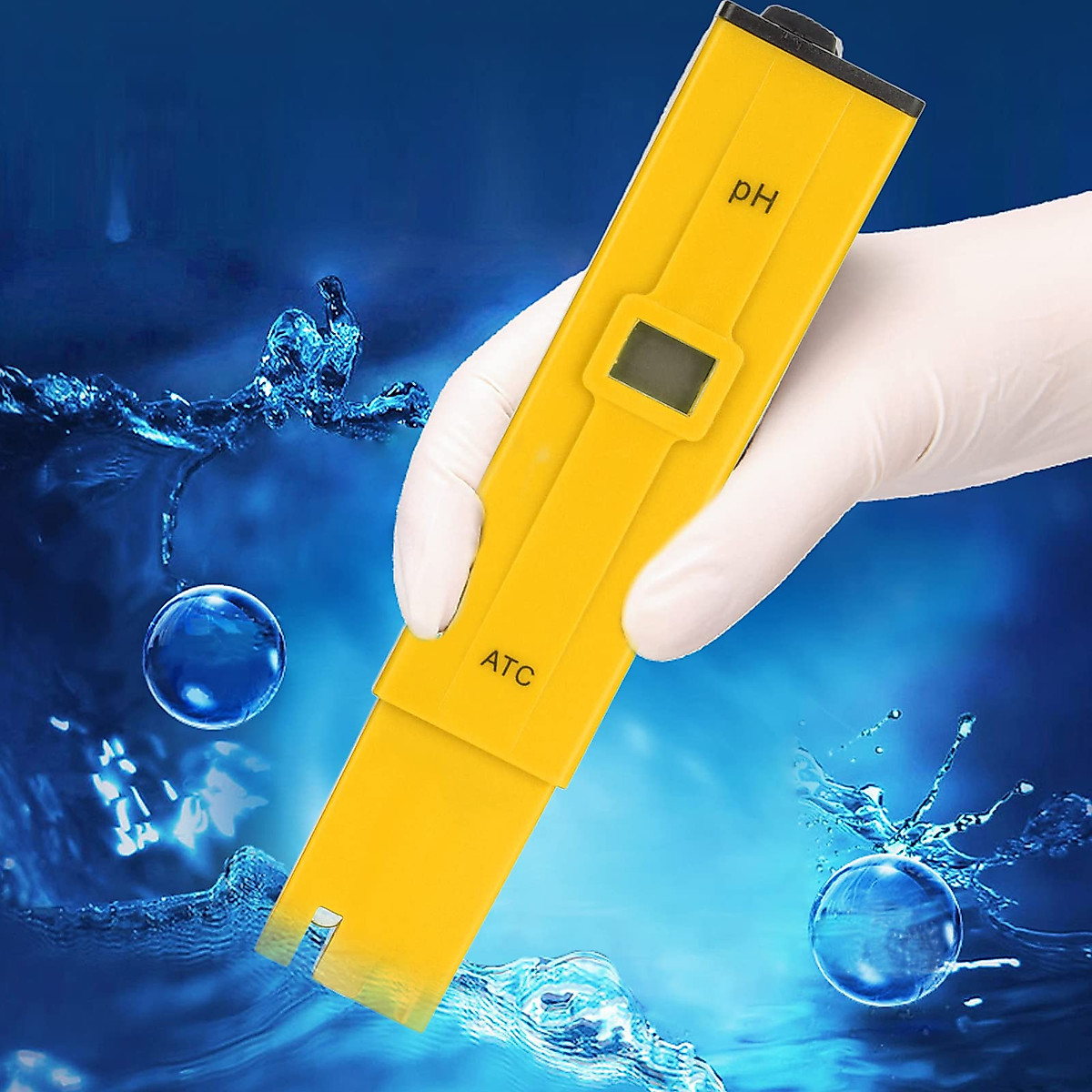 PH Meter, ABS Material PH Pen 0.0-14.0 PH Laboratory Pool Aquarium Range (Yellow Black)