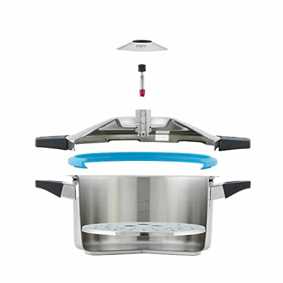 Kuhn Rikon DUROMATIC® Pressure Cooker 8.75” 6.3 qt family of 4 with side handles to save space