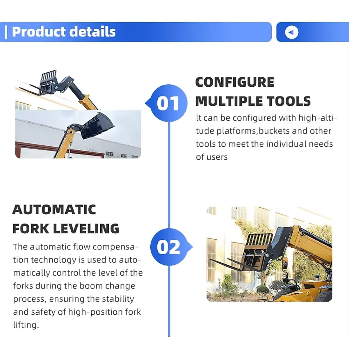 Electric Hydraulic Pallet Telescopic arm Forklift Lifting Stacker - 1000kg, 1500kg, 2000kg Capacity Reach Stacker for Efficient Material Handling