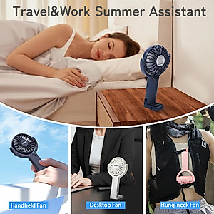 KALAZONE Mini Handheld Fan 3 Pack, Rechargeable Portable Hand Held Fan,5 Speed with Base Small Desk Fan,180° Rotatable Fan for Travel/Games/Season/Outdoor/Office/Makeup/Concerts