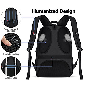 Bagsure Travel Laptop Backpack, Business Water Resistant Laptop Backpack with USB Charging Port, Durable Anti Theft College School Computer Bag for Men & Women Fits 15.6 Inch Notebook & Laptop