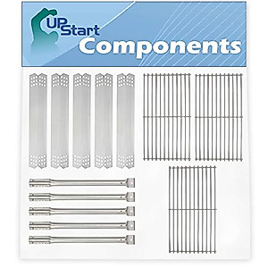 5 BBQ Grill Heat Shield Plate Tent & 5 Tube Burner & 3 Cooking Grates Replacement Parts for Kitchenaid 720-0826 - Old - Compatible Barbeque Grid & Stainless Steel Flavorizer Bar 16 1/8" & Pipe Burners