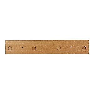 Crapyt Wooden Coat Hanger Peg Hook Wall Mounted Beech Wood Solid Peg Rack for Coat,Clothes,Accessories,...1 Pack Natrual Wood