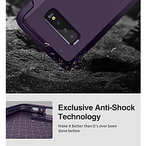 SURITCH for Samsung Galaxy S10 Plus Case, [Built-in Screen Protector] 360° Full Protection Military Grade Shockproof Rugged Bumper Thick Protective Phone Cover for Samsung S10 Plus 6.4 Inch - Purple
