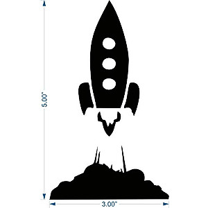 Rocket Ship on Light Switch Children's Room's Vinyl Wall Decal (3 X 5 Inches)