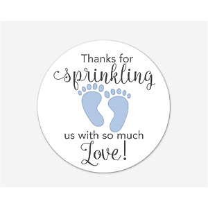 40ct, Baby Shower Stickers, Thanks for Showering us, Girl Boy and Gender Neutral Shower Stickers (#681-2-BG)