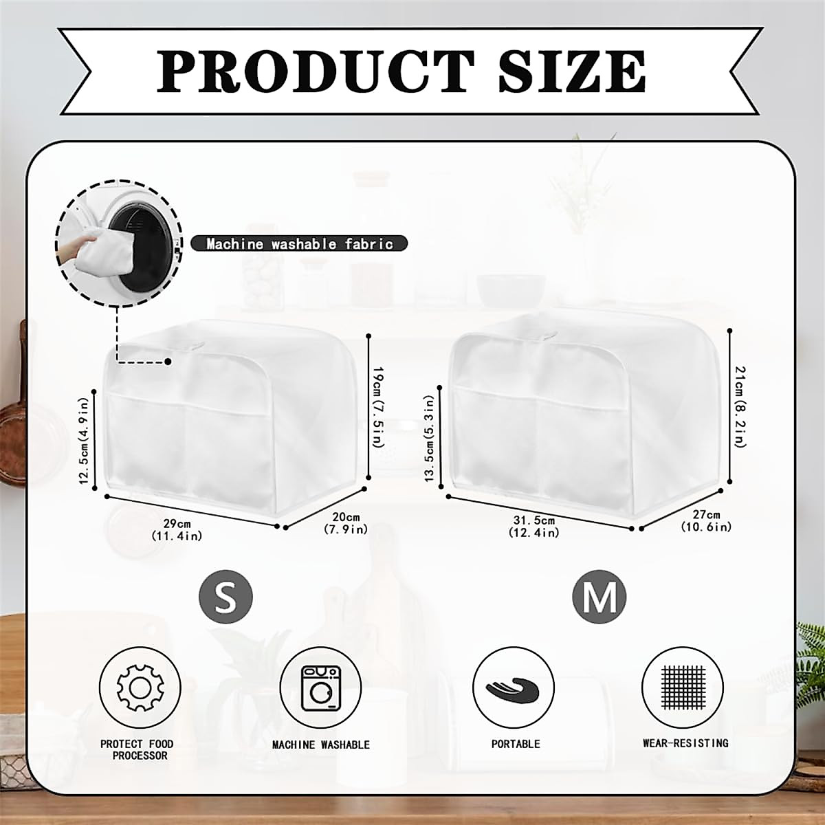 HUISEFOR Sunflower Daisy Toaster Cover 4 Slice Long Slot, Washable Bread Maker Covers Toaster Covers Dustproof Kitchen Appliance Protector Keep Off Stains Fingerprint and Cat Hair