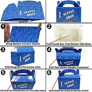 Supply Drop Favor Box | 24 Count Party Treat Boxes | Battle Gamers Goodie Loot Drop Box | Blue Crate Party Supplies Gamer Decorations