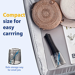 ZOZOA Cordless Water Dental Flosser, 4 Mode Oral Irrigator, Portable Rechargeable Teeth Cleaner, Ipx7 Waterproof, 6 Replacement Jet Tips, 300ml Water Flosser for Teeth Cleaning Braces, Black