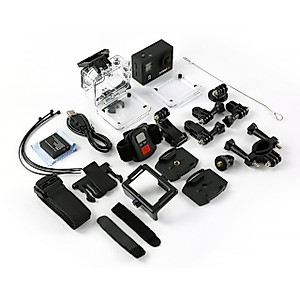 SereneLife 4K Ultra HD WiFi Pro Sport Action Camera - 1080p UHD Sports Mini Digital Video Camcorder Kit w/ 2" Monitor Screen - Waterproof Case, Strap, Helmet Mount Accessories Included - SL4KDSBK