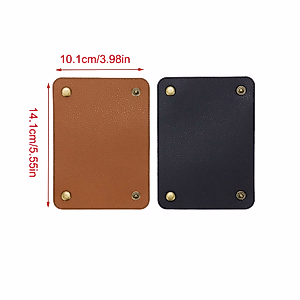 KUMGROT 4pcs PU Leather Women's Handbag Handle Protector Strap Covers for Purse, Handbag, Paper Bag Handle Protective Cover,Black and Brown