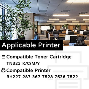 RIOMAN TN323 Toner Cartridge Compatible Replacement for Konica Minolta TN323 to Use with BH227 287 367 7528 7536 7522 Toner Printer