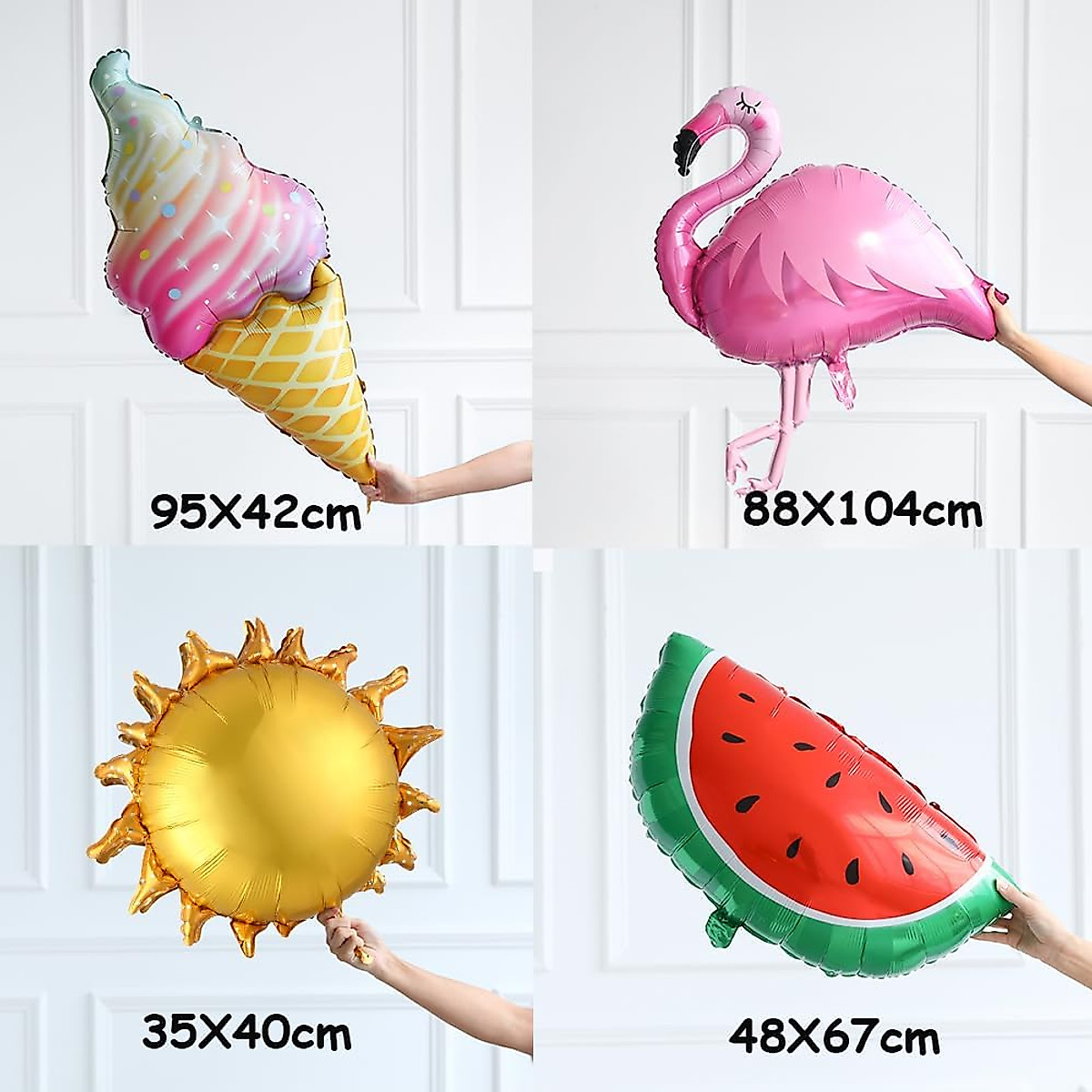 Summer Party Decoration 144PCS Tropical Flamingo Balloons Garland Arch Kit,Watermelon,Ice Cream Flamingo Balloons for Beach Pool Hawaiian Luau Birthday Party Decorations