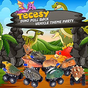 Dinosaur Toy Pull Back Car for Kids 3-5, 8 Pack Car Toy Dinosaur Party Favors, Dinosaur Car Toys for Toddler Boys Girls, Birthday Party Toys Creative Gifts Fits 3-8 Year Old and Up