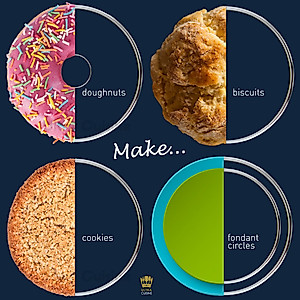 Ultra Cuisine 11 Piece Small Circle Cookie Cutter Set - Graduated Round Cookie Mold Cutter For Donuts & Scones - Heavy-Duty Stainless Steel w/3 Pastry Ring Cookie Cutters For Baking - Food Rings