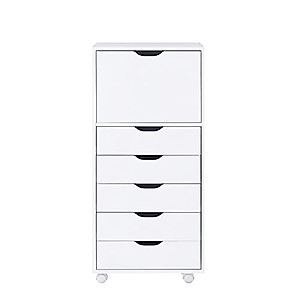 Naomi Home Ultimate Sewing & Craft Storage Cabinet - 6 Drawer Organizer for Arts, Crafts, Sewing Supplies & More - White Multipurpose Cabinet with Ample Space - 6 Drawer, White