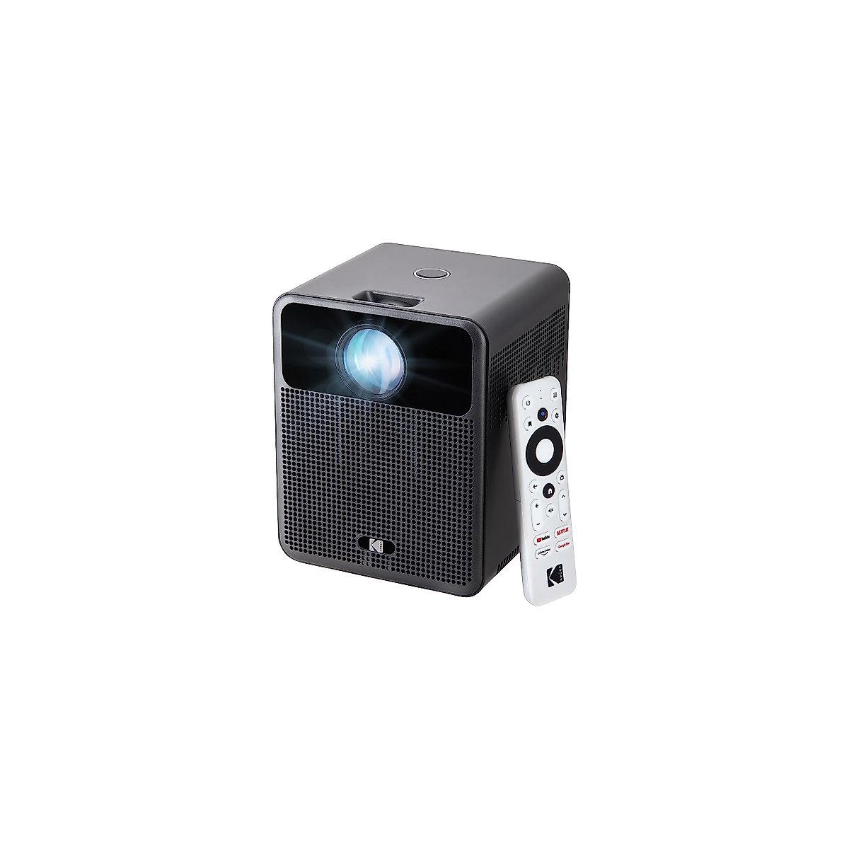 KODAK FLIK HD10 Smart Projector | Android TV 1080P FHD Video Projection System with Google Assistant, Wi-Fi, Bluetooth 5.0, HDMI, USB, Aux & Built-in dual 5W Speakers | iOS & Android
