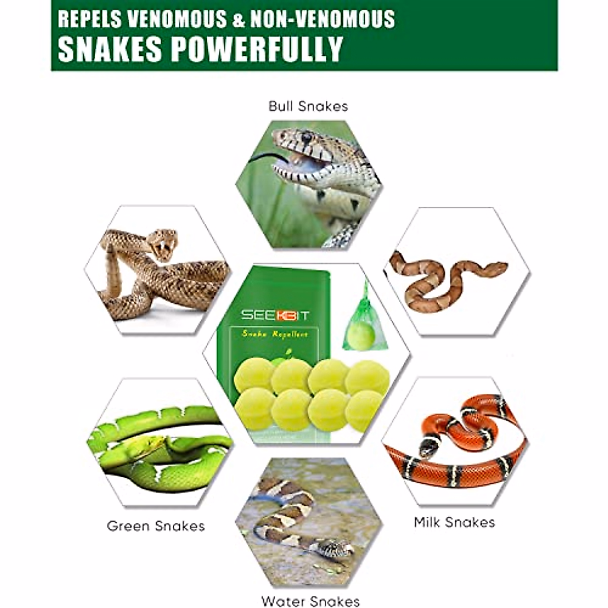 8 Pack Snake Repellent for Outdoors Pet Safe, Green Snake Repellent for Yard Powerful for Repelling Snakes and Other Pests, Snake Away Repellent for Outdoors Indoors Lawn Garden Camping Fishing