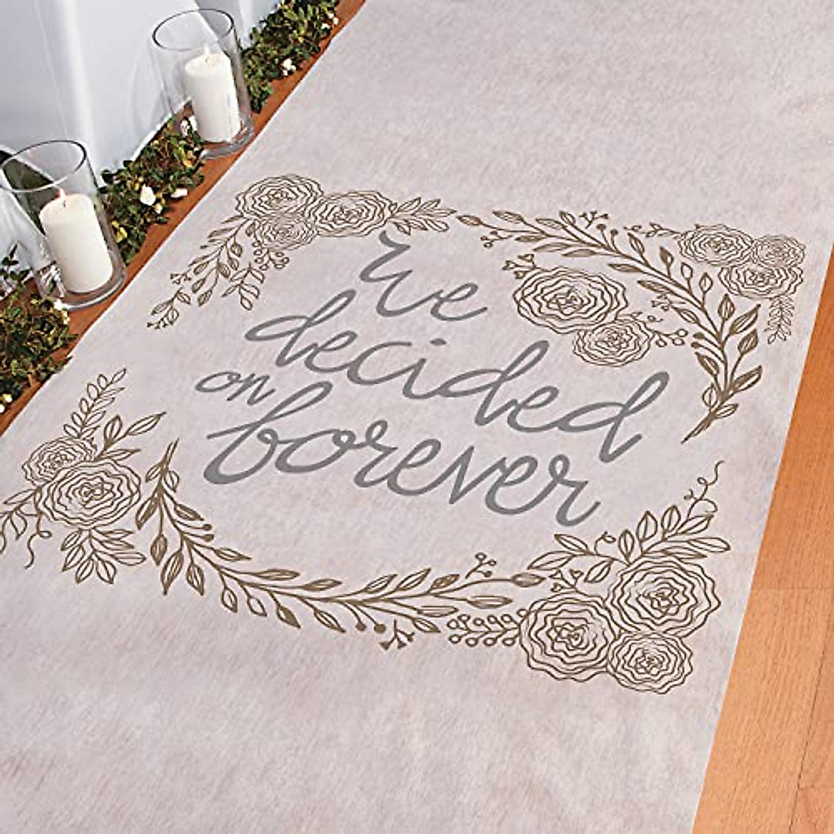 We Decided on Forever Wedding Aisle Runner - 100 feet Long - Beautiful for Rustic and Farmhouse Themed Wedding Decor