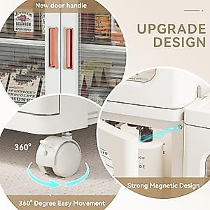 GONGQIN Stackable Storage Bins 11 Gal, Plastic Foldable Storage Box for Collapsible Room Clothes Organizers and Storage, Wheeled Storage Book Containers for Organizing (4 Pack)