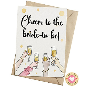 TRIDECOR Bridal Shower Card For Bride To Be, Wedding Card, Engagement Card, Bridesmaid Card - Folded 5"x7" with Envelope, Sticker to Seal - Card for Her, Women, Girlfriend, Bestfriend