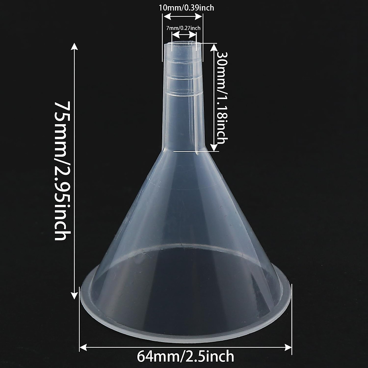 Heyous 12PCS Plastic Transparent Filter Funnel 60MM Diameter for Science Lab Water Bottle Filling Liquid Transfer