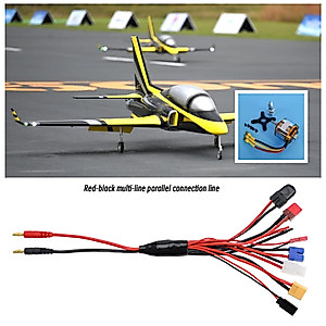 Micro Traders 8 in 1 Charger Adapter Connector Splitter Cable RC Battery Multi Charger to 4.0mm Banana Plug for TRX DIY Bare Wire JST T Plug XT60 EC3 FUTABA TA-Miya