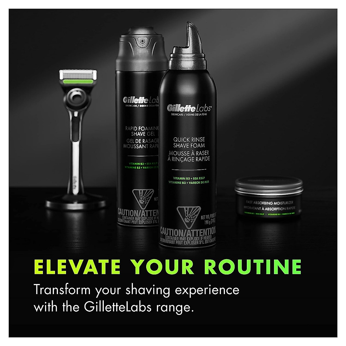 Gillette Labs Quick Rinse Lightweight Shave Foam for Men, Shaving Foam that Helps Protect the Skin, 8.1 OZ