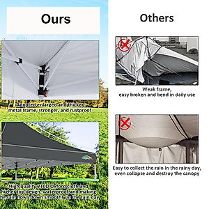 COBIZI 10x20 Pop up Canopy with 6 Removable Sidewalls, Outdoor Canopy Tents for Partie Wedding, Instant Sun Protection Shelter with Upgrade Raised Roof and Carry Bag, with Extra 4 Sandbags