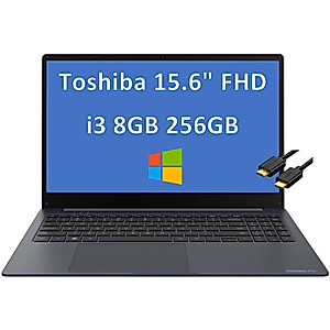 Toshiba 2022 Latest Dynabook Satellite Pro C50-H 15.6'' FHD (10th Gen Intel Core i3-1005G1 (Beat i5-8250U), 8GB RAM, 256GB SSD, HD IPS) Business Laptop, Webcam, Type-C, Windows 10, Graphite Black