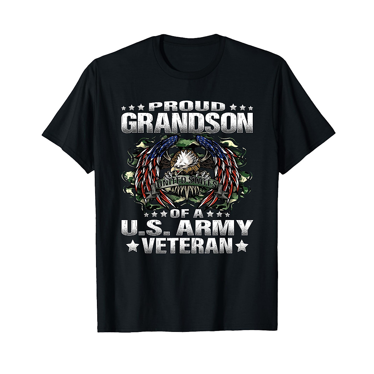 Proud Grandson Of A US Army Veteran Military Vet's Family T-Shirt