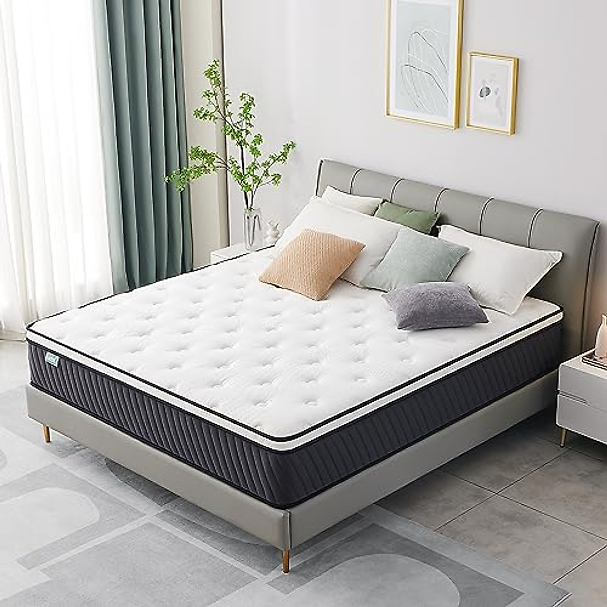 Full Size Mattress, SZSL 12" Hybrid Memory Foam and Individual Pocket Springs Mattress for Comfy Support and Pressure Relief, Medium Firm Mattress in a Box, Motion Isolation, CertiPUR-US Certified