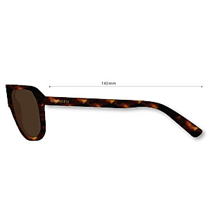 Serengeti Men's Oatman Polarized Square Sunglasses, Matte Tortoise, Medium