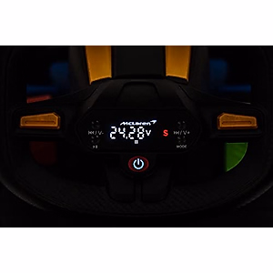 DAKOTT McLaren Electric Go Kart for Kids Ages 6-12, Up to 154 lbs, 24V 4-Wheel Electric Go Cart, 5-9 MPH Speed W/Drift Function, Orange, Large