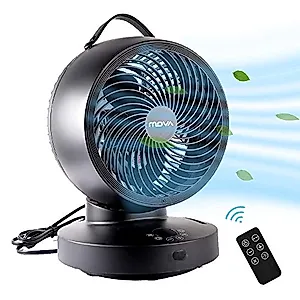 Kapoo Table Fan Air Circulator with Remote, Blade 8", 6 Speeds 4 Wind Modes, Horizontal Vertical Oscillating, Replace Floor Table Tower Fan b16,Black,GS-XXG037