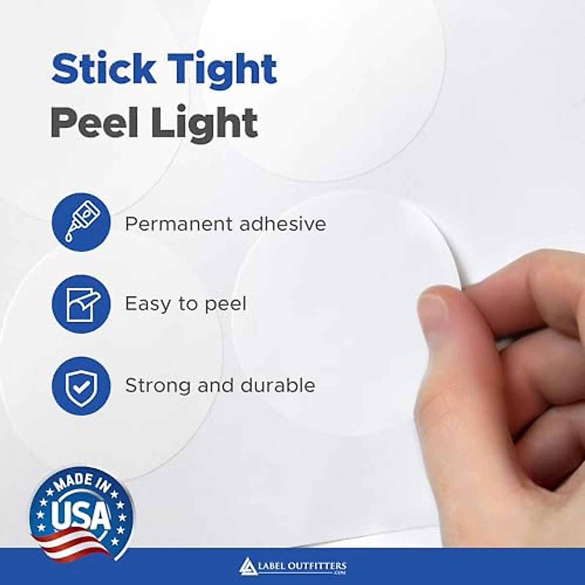 20 Label Outfitters® Large 8" Round White Laser - Inkjet Labels, 20 Sheets with ONE Label per Sheet