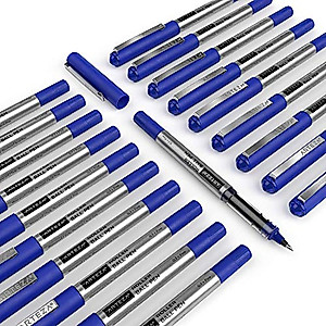 ARTEZA Rollerball Pens, Pack of 20, 0.7mm Blue Liquid Ink Pens for Bullet Journaling Fine Point Rollerball, Office Supplies for Writing, Taking Notes & Sketching