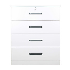 Better Home Products Carell Furniture Super Jumbo 4 Drawer Storage Chest Dresser in White