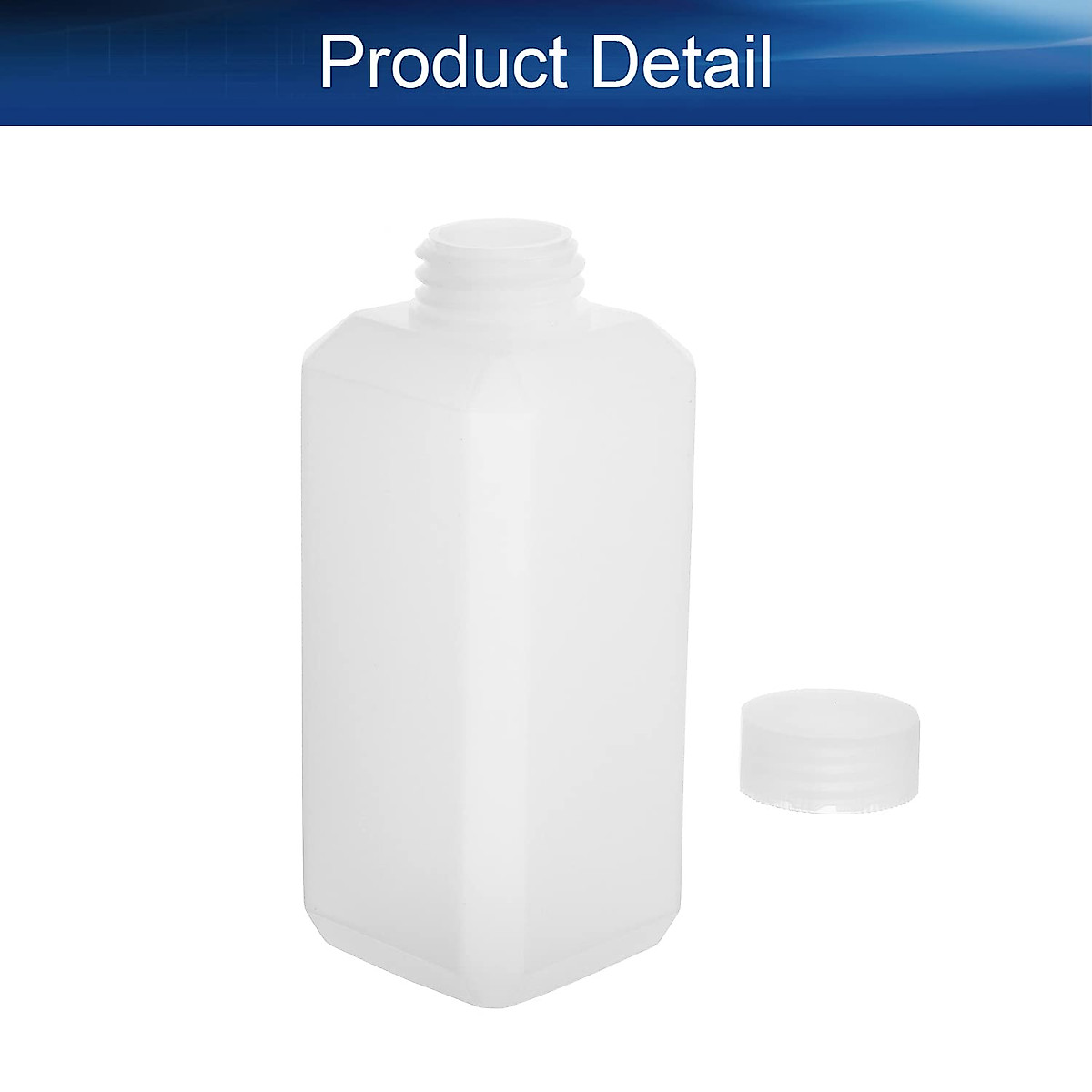 Bettomshin 10Pcs Narrow Mouth HDPE Reagent Bottle, 250mL/8.45oz Square Plastic Lab Chemical Reagent Bottle, Leak Proof, Translucent Sample Sealing Liquid/Solid Storage Container with Caps