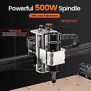 IKLESTAR 500W Spindle CNC Machine for Metal, 3 Axis Desktop CNC Router with Offline Controller, 430 x 390 x 90mm Working Area