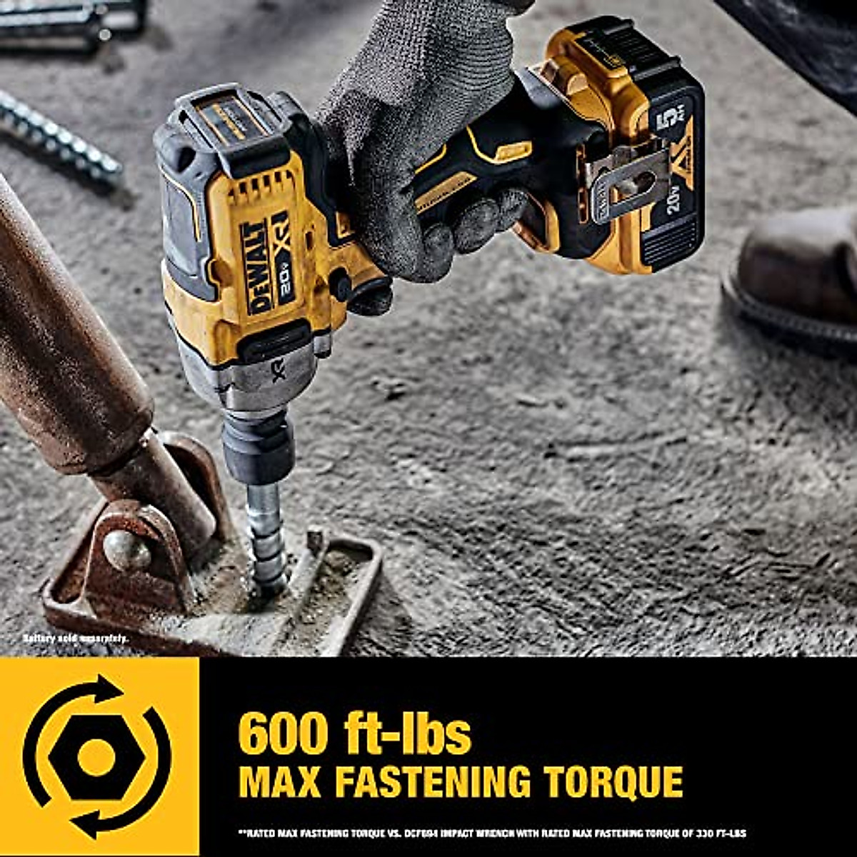 DEWALT 20V MAX XR Cordless Impact Wrench, 1/2", Includes Detent Pin Anvil and Belt Clip, Bare Tool Only (DCF892B)