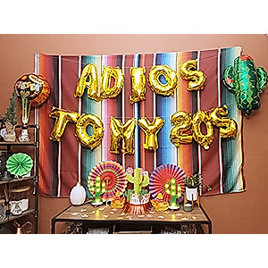 JeVenis 3 PCS Adios To My 20S Balloon 30th Birthday Party Decor Taco Bout 30 Balloons Mexican 30th Birthday Fiesta 30 Birthday Decor Cactus Balloon