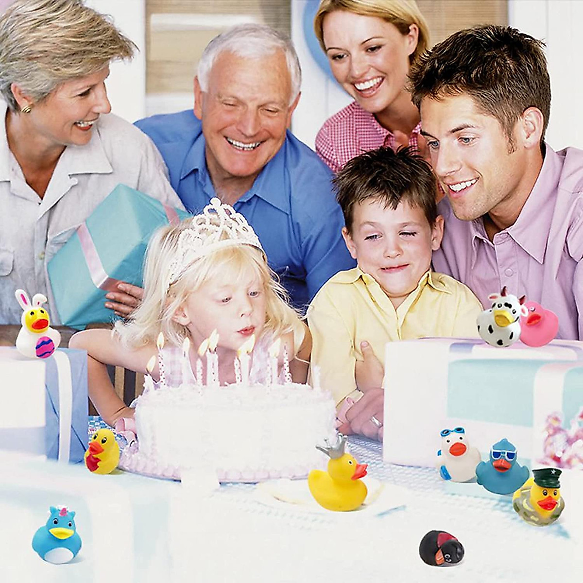 XY-WQ 50 Pack Rubber Duck for Jeeps Ducking - 2.3 Inch Bulk Floater Duck for Kids - Baby Bath Toy Assortment - Party Favors, Birthdays, Bath Time, and More (50 Varieties)