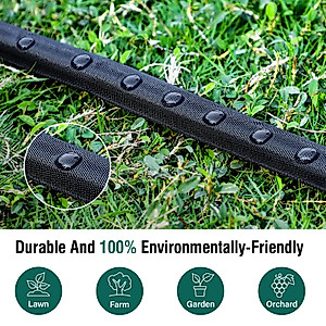 Soaker Hose - Flat Soaker Hose 100FT for Garden Beds, Water Garden Soaker Hose Linkable Consistent Drip Irrigation Hose Save 83% Water