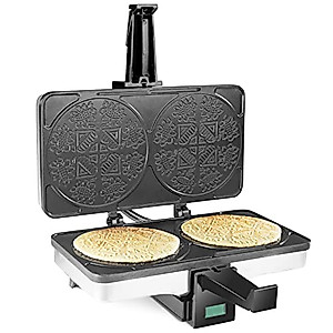 CucinaPro Krumkake Baker By Cucina Pro - 100% Non Stick, Makes Two Krumkake Pizzelle-Like Cookies, Great for Cannoli Filling & Cones